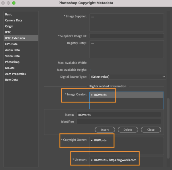 How to Add IPTC Copyright Metadata in Photoshop - RGWords